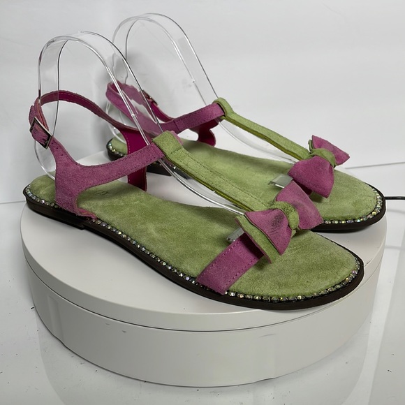 Sesto Meucci | Shoes | Meucci Pink Green Sandals Size 42 According To ...
